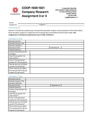 Co-operative Education - Freedom of Information Form - Co-operative ...