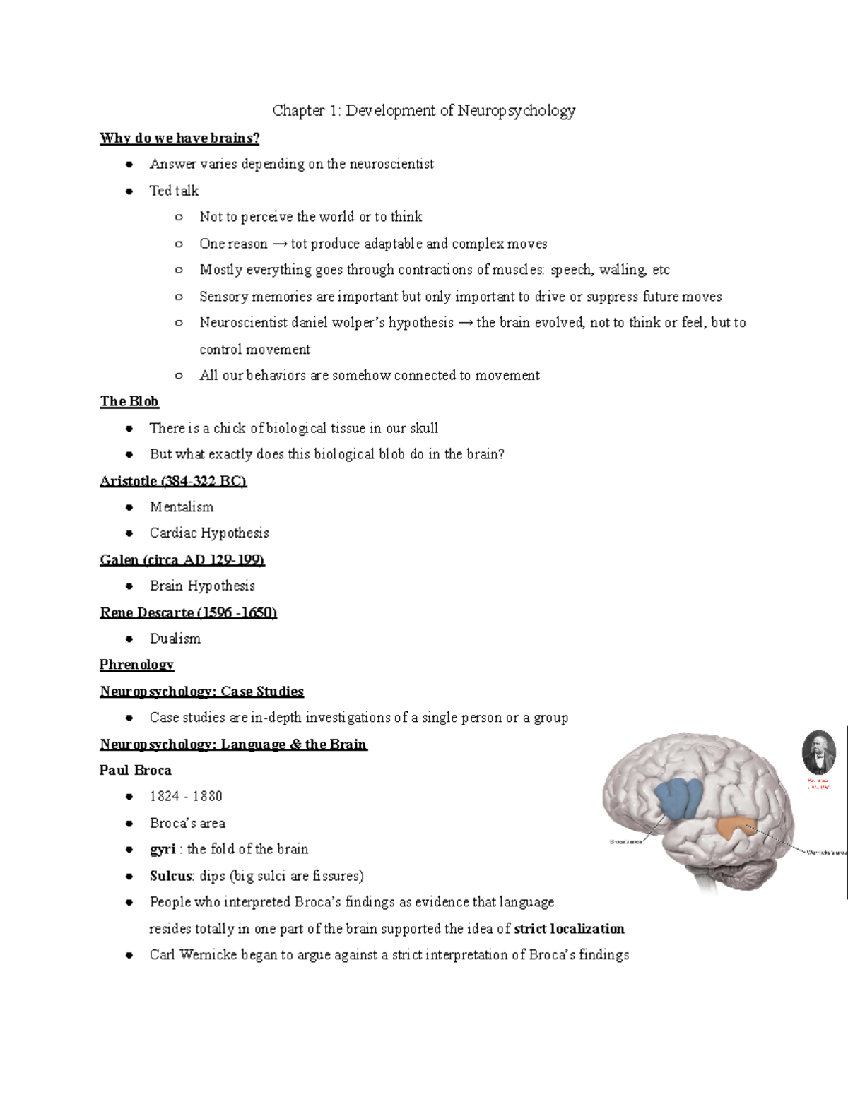 Chapter 1 Development of Neuropsychology - Chapter 1: Development of ...