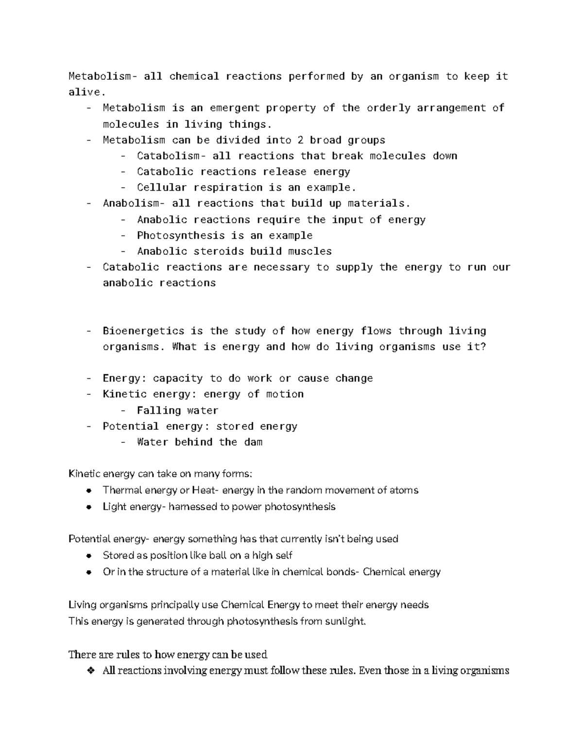 Bio unit 3 notes - photosynthesis and cellular respiration unit. laws ...