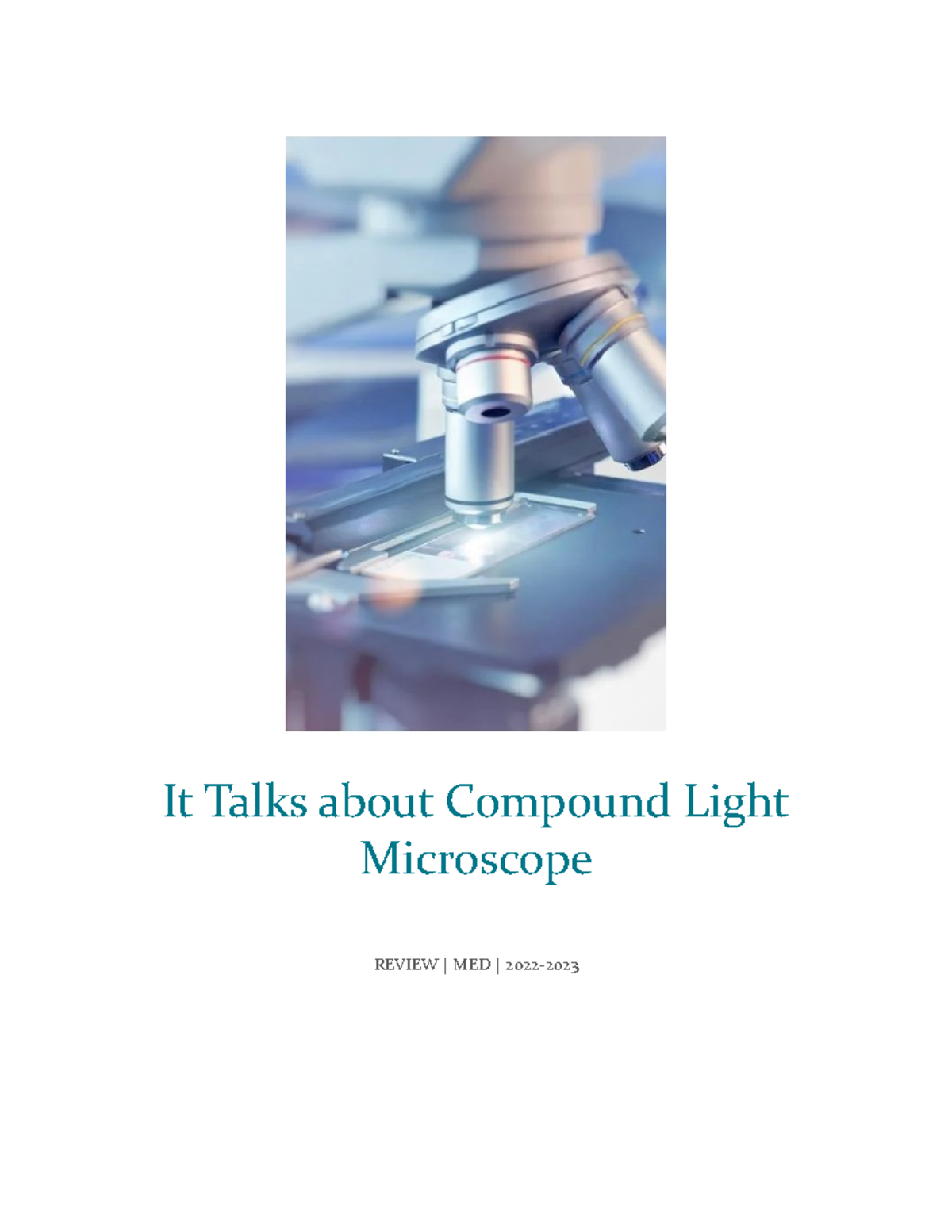 It Talks about Compound Light Microscope - It Talks about Compound ...