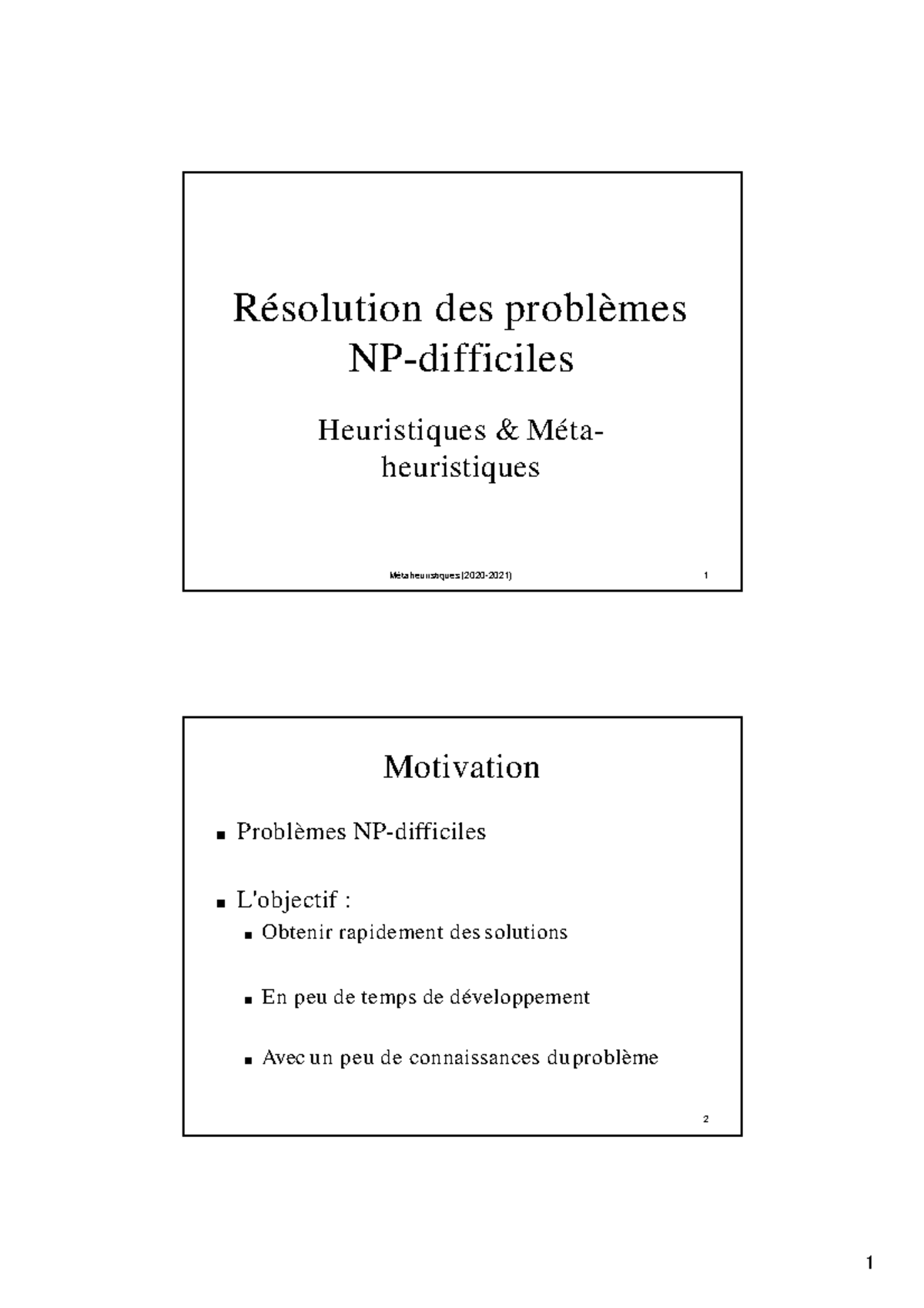2. Problemes NP-difficiles-converti-1 - Métaheuristiques (2020-2021) 1 ...