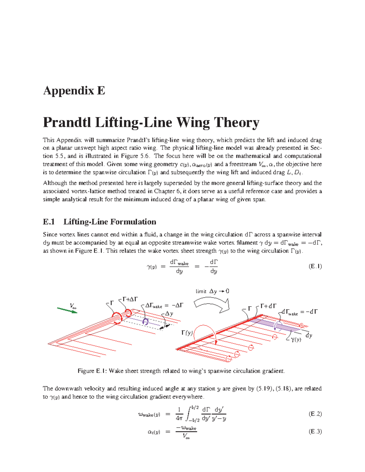 Appendix e from flight - Prandtl Lifting-Line Wing Theory This Appendix will summarize Prandtl’s ...