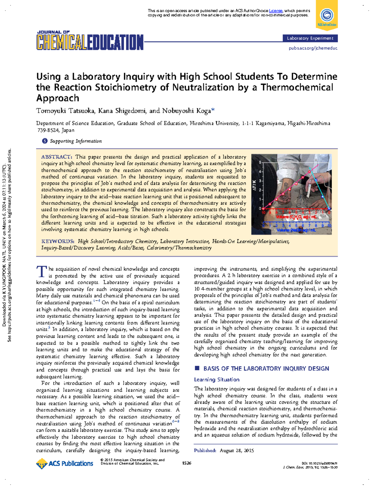 Tatsuoka et al 2015 using a laboratory inquiry with high school ...
