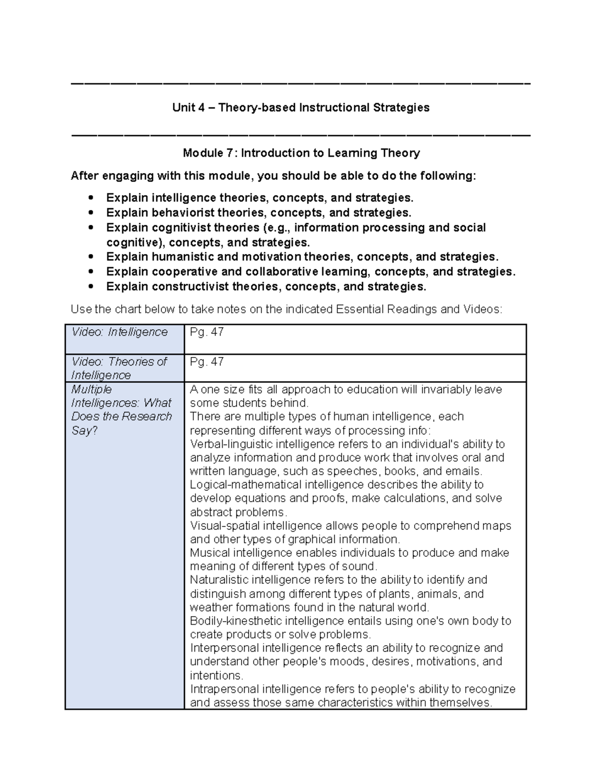Unit 4 Notebook - study material - - Studocu