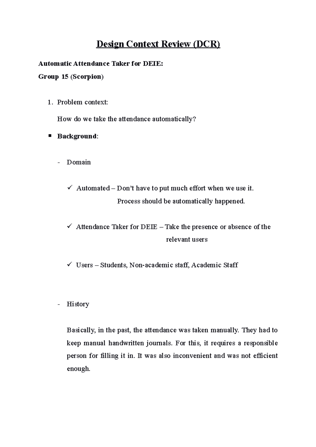 Design Context Review - Process should be automatically happened ...