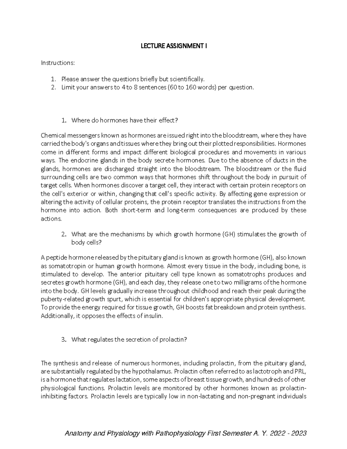 Assignment I (Final Term) - LECTURE ASSIGNMENT I Instructions: Please ...