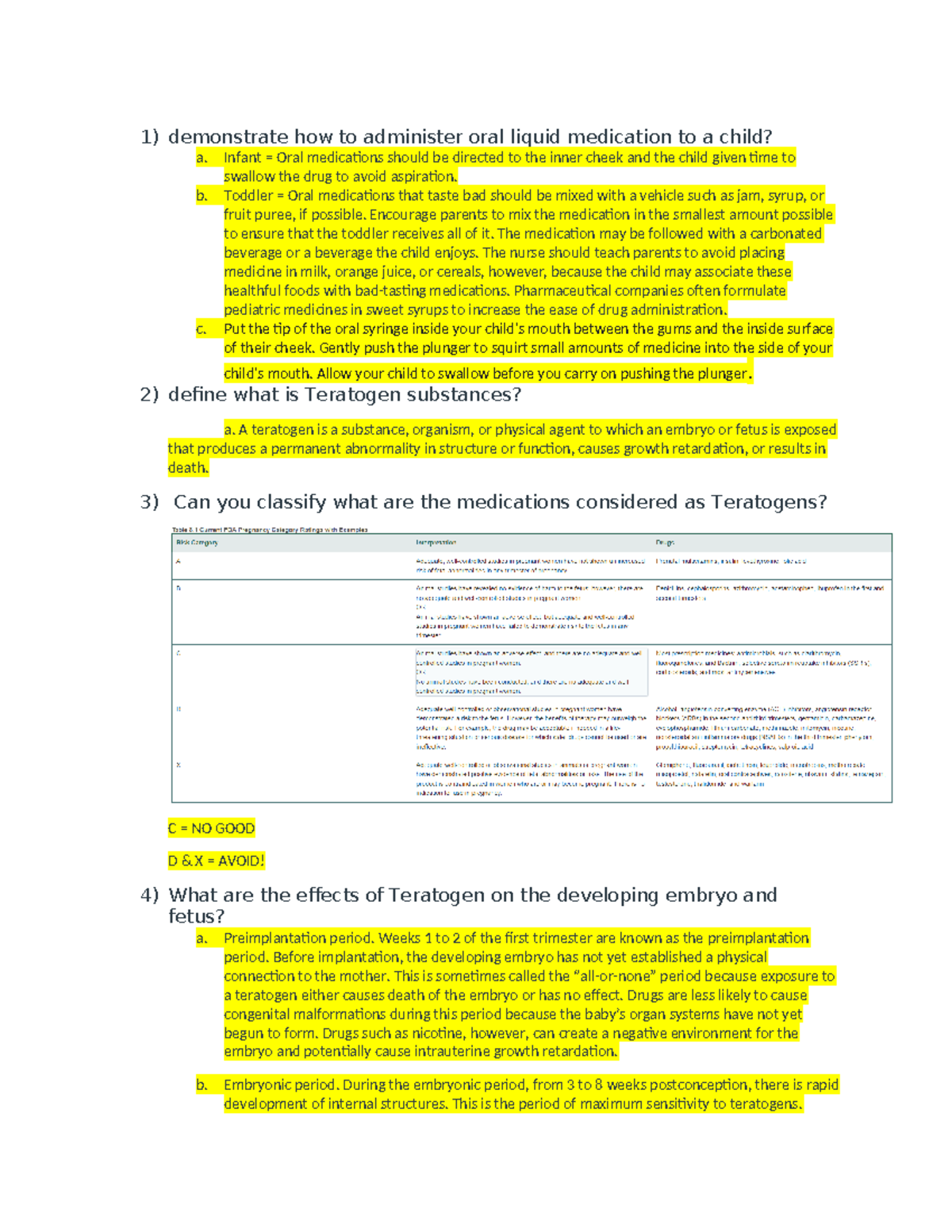 Pharm 1 Study Guide - 1) demonstrate how to administer oral liquid ...