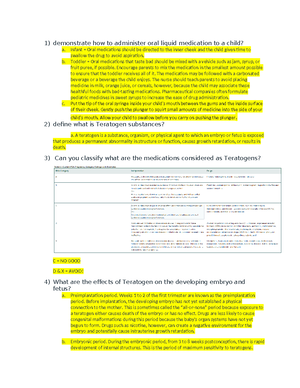 Quiz 1 study guide - ZO Quiz #1 Study Guide PN1150_Pharmacology of ...