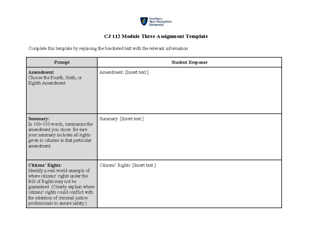 CJ 112 Module Three Assignment Template - CJ 112 Module Three ...