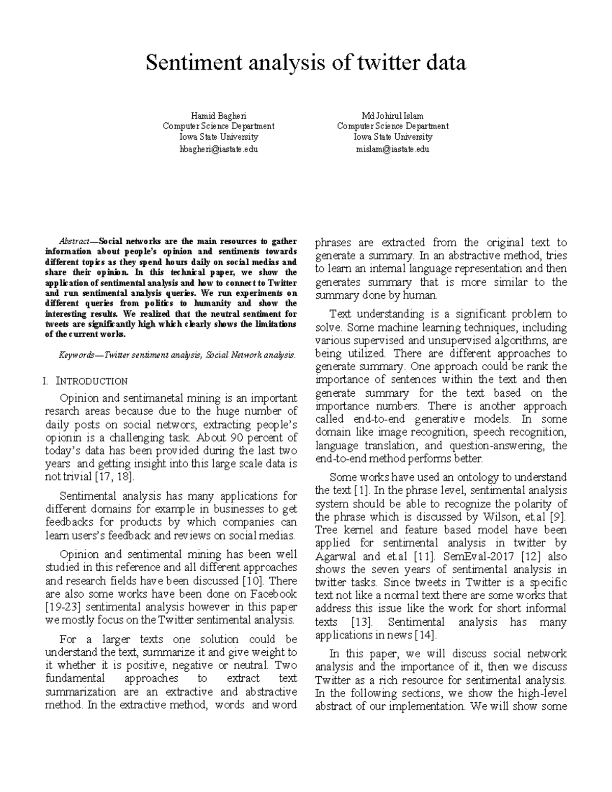 Preprint - pdf - Sentiment analysis of twitter data Hamid Bagheri ...