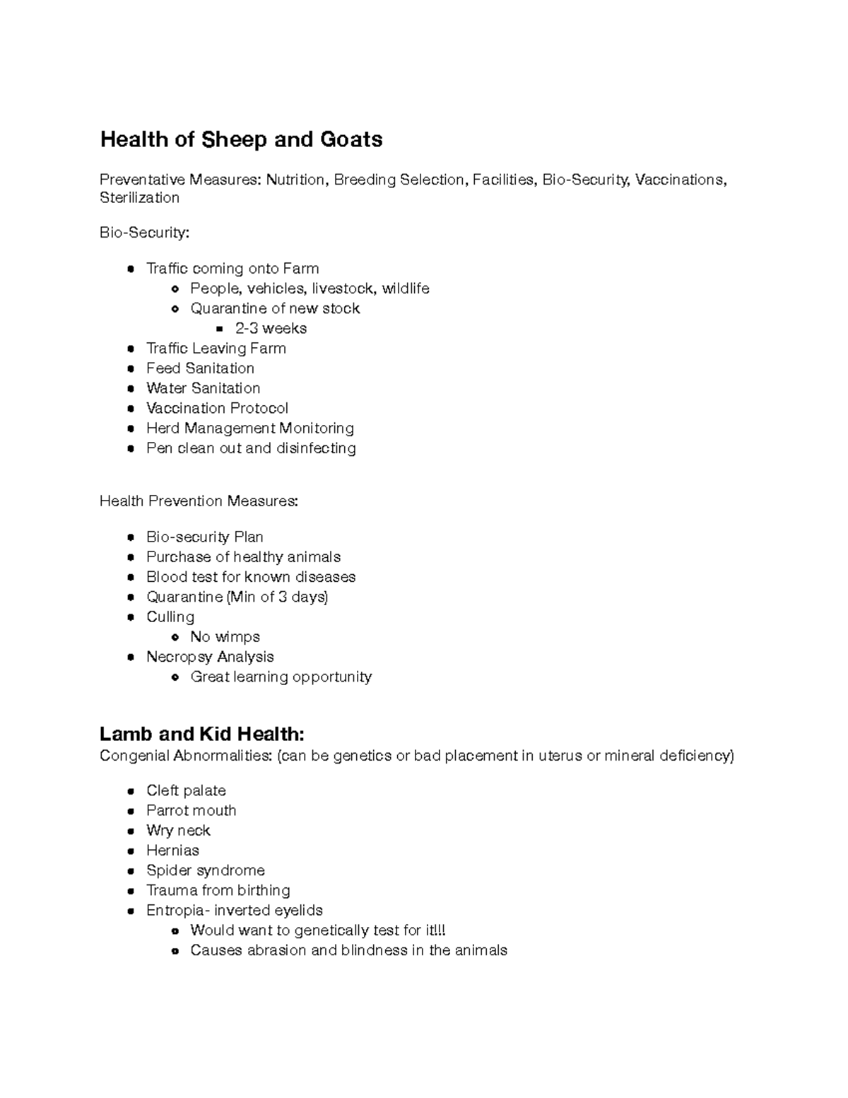 Health of Sheep and Goats - Health of Sheep and Goats Preventative ...