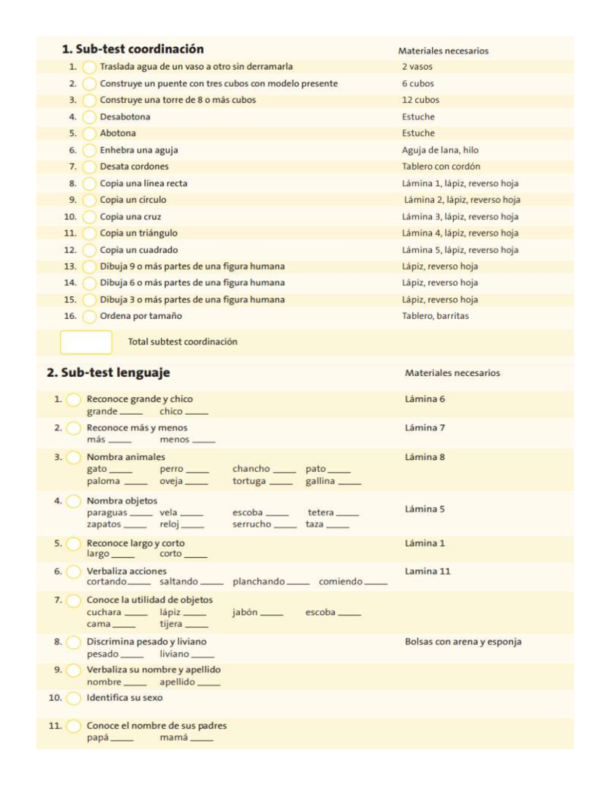 Tepsi modificado - evaluacion que permite conocer hitos del desarrollo ...
