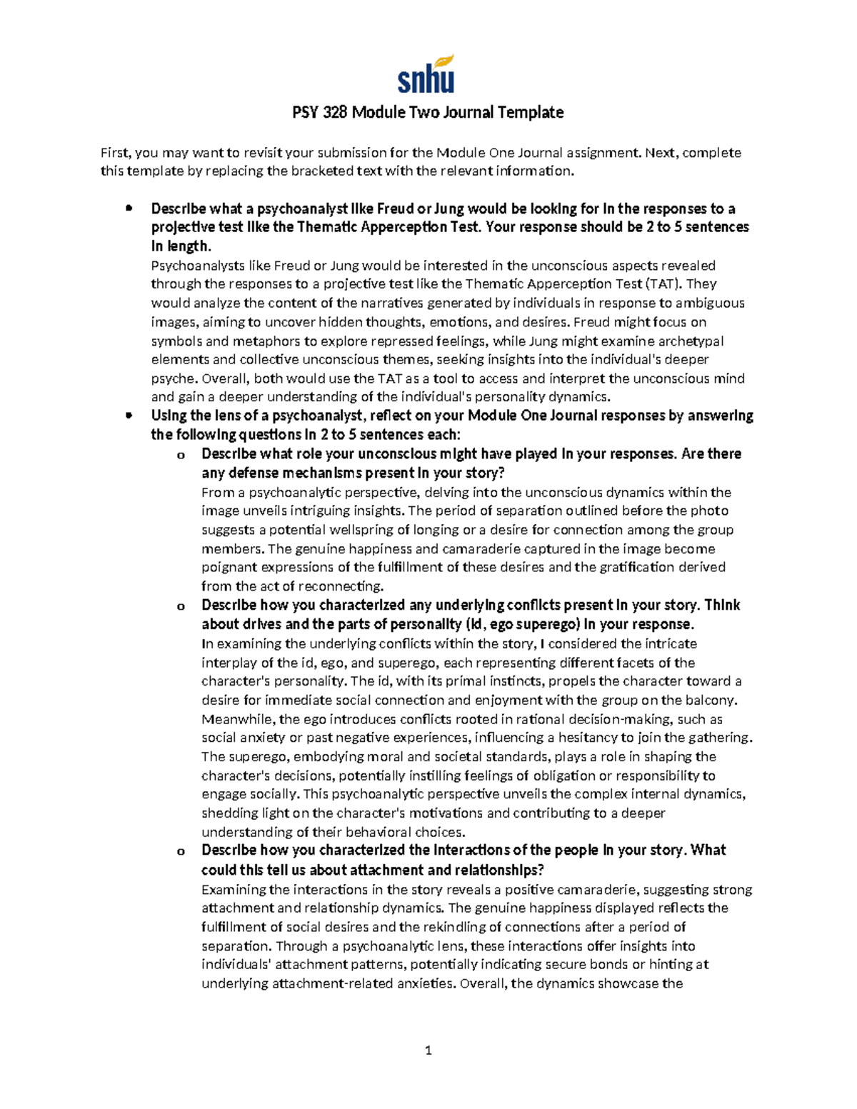 2-2 Activity Journal - PSY 328 Module Two Journal Template First, you ...