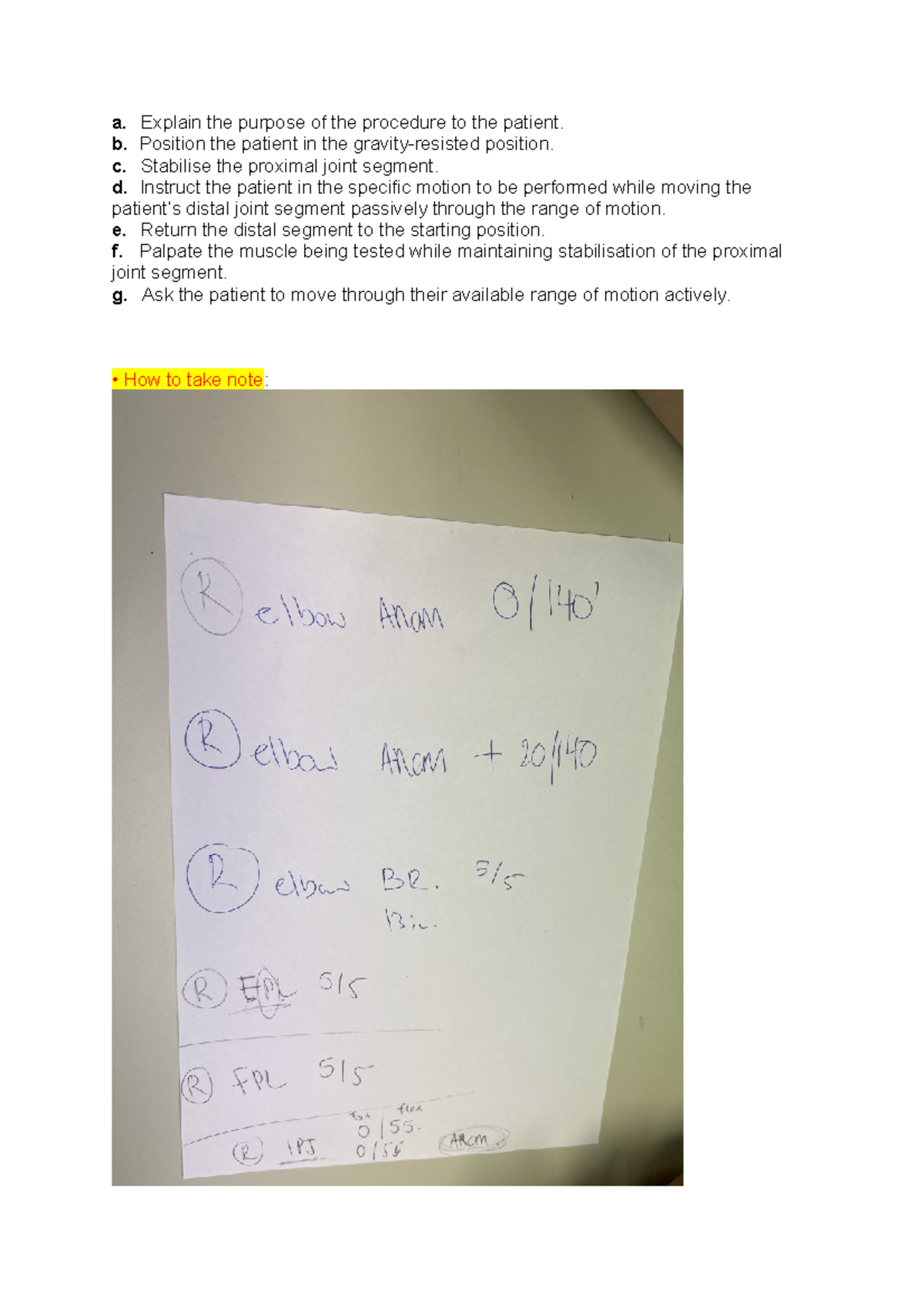 W3 MMT and Goniometer Test Sum - a. Explain the purpose of the ...