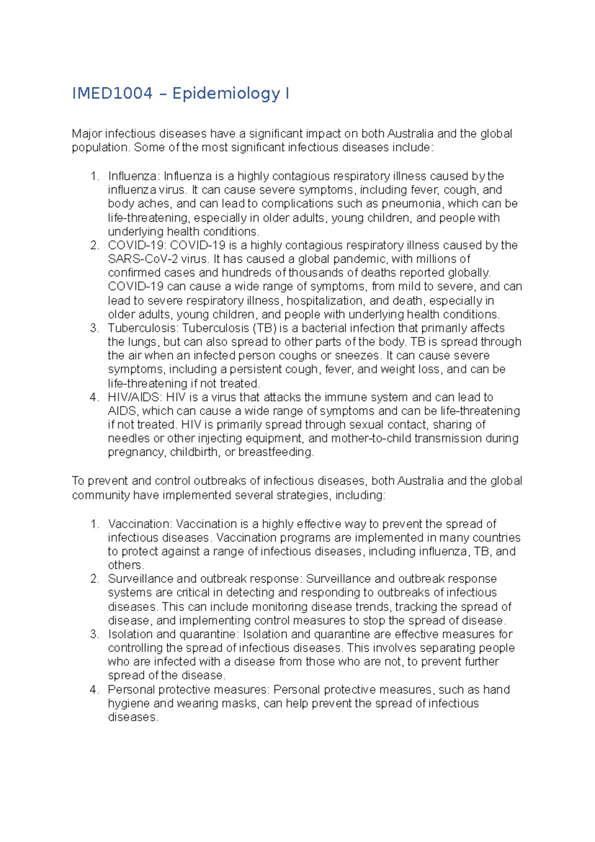 IMED1004-Epidem 1 - Lecture notes for the intro to epidemiology ...