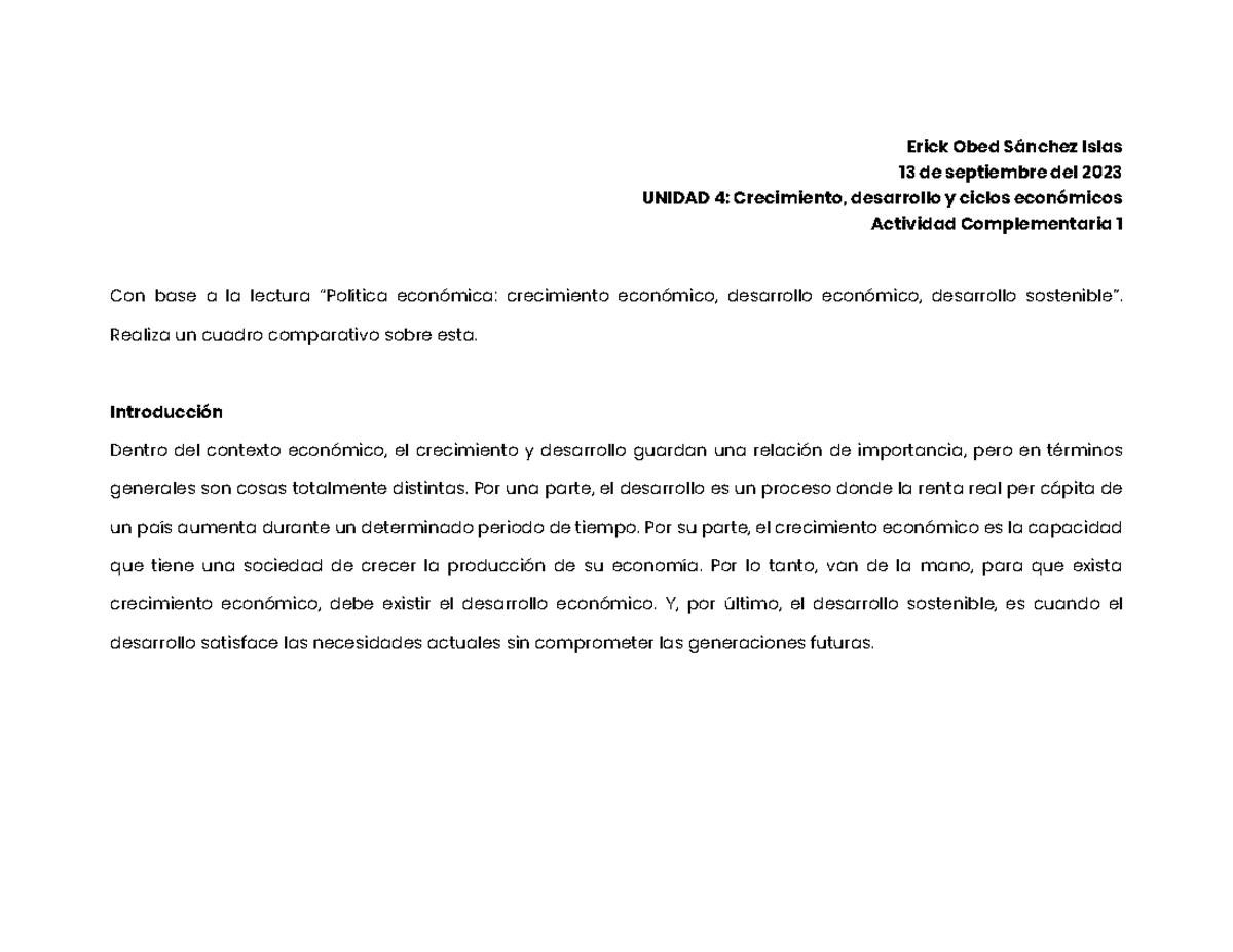 Unidad 4 Actividad complementaria 1 - Erick Obed Sánchez Islas 13 de ...