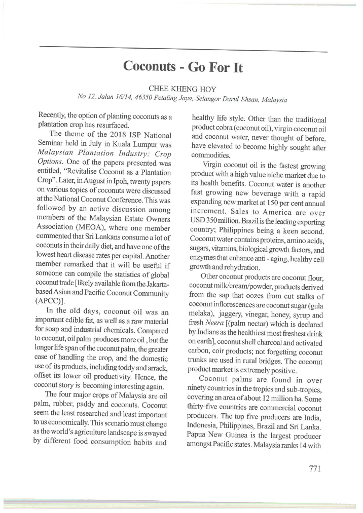 Coconuts - Go For It - Random Paper - UiTM - Studocu