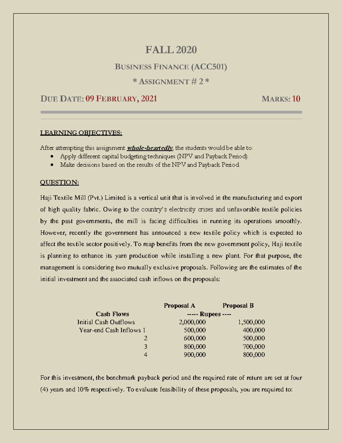 Fall 2020 ACC501 2 - Fall 2020 - LEARNING OBJECTIVES: After attempting this assignment - Studocu