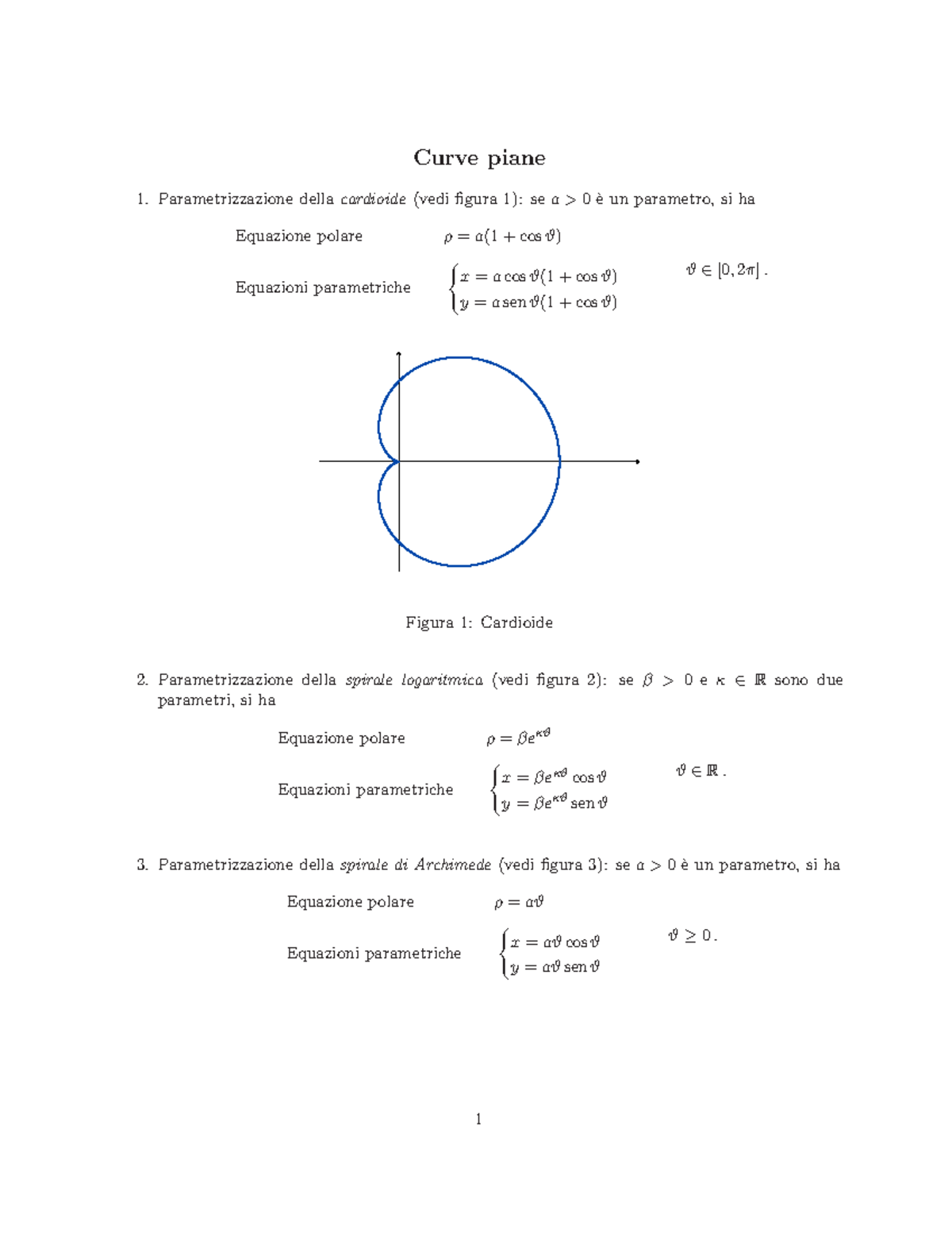 Curve famose r2 e r3 - R2 R3 - Curve piane Parametrizzazione della ...