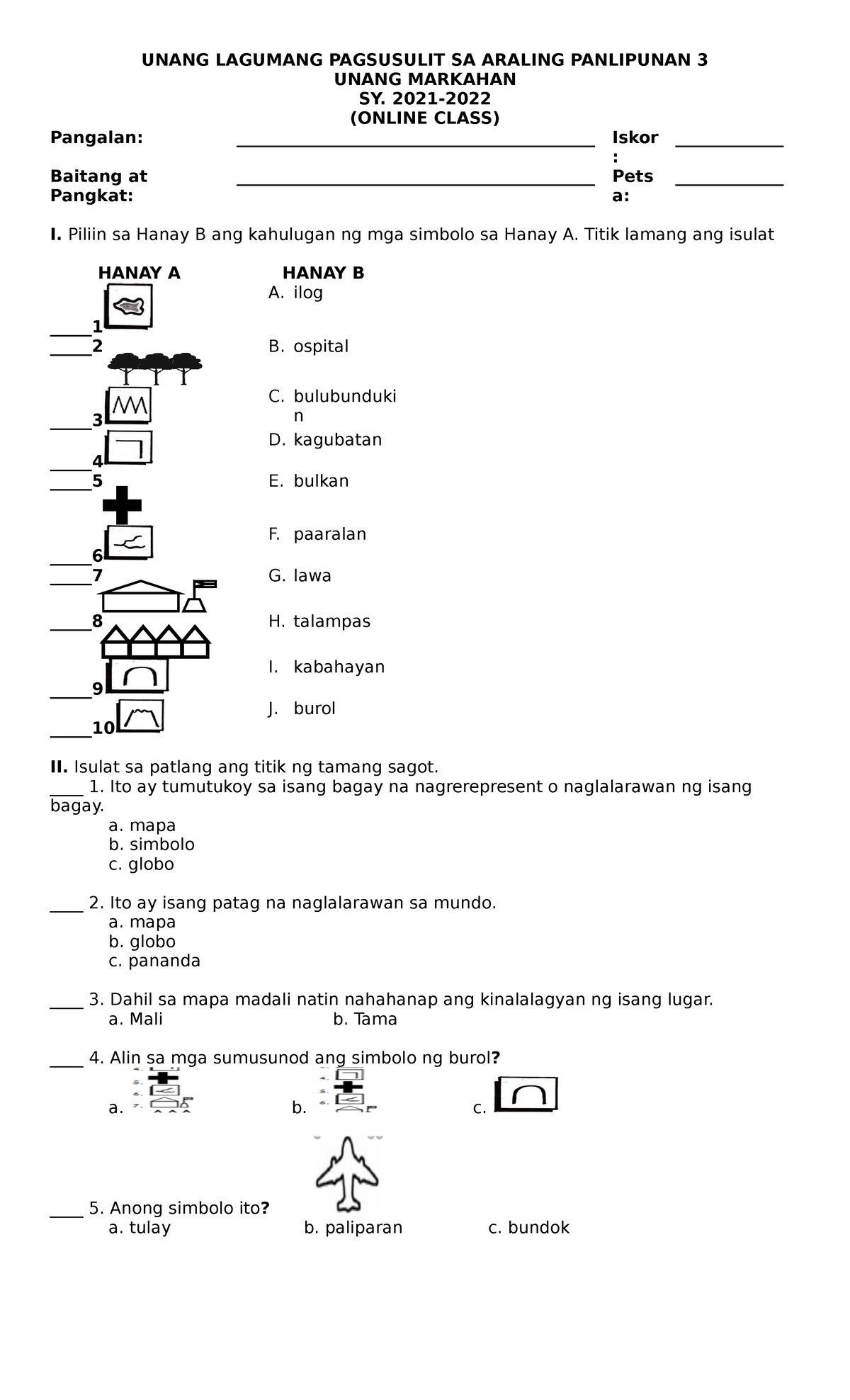 WW AP 3 Q1 #1 - WRITTEN WORKS AP - UNANG LAGUMANG PAGSUSULIT SA ARALING ...
