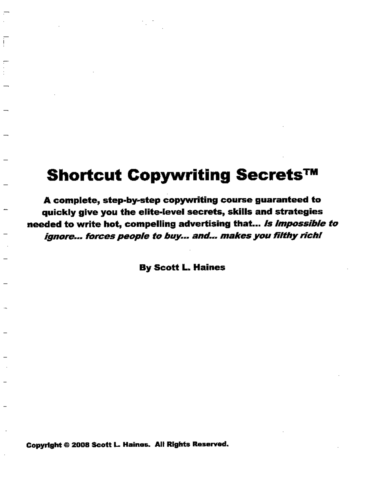 Shortcut-Copywriting-Secrets (Scott Haines) - Meio ambiente - Studocu
