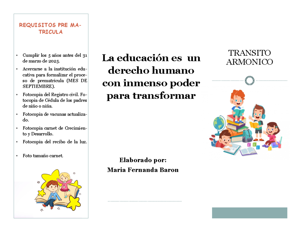 Folleto Transito Armonico - TRANSITO ARMONICO REQUISITOS PRE MA ...