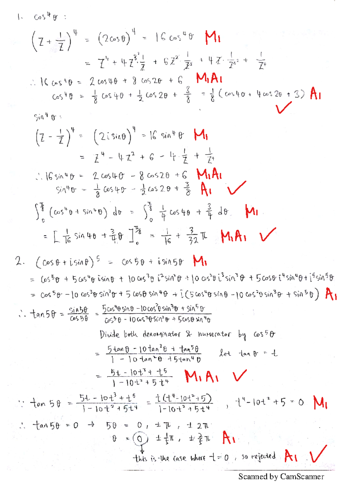 Complex numbers HW3 Iris - maths - Scanned by CamScanner Scanned by ...