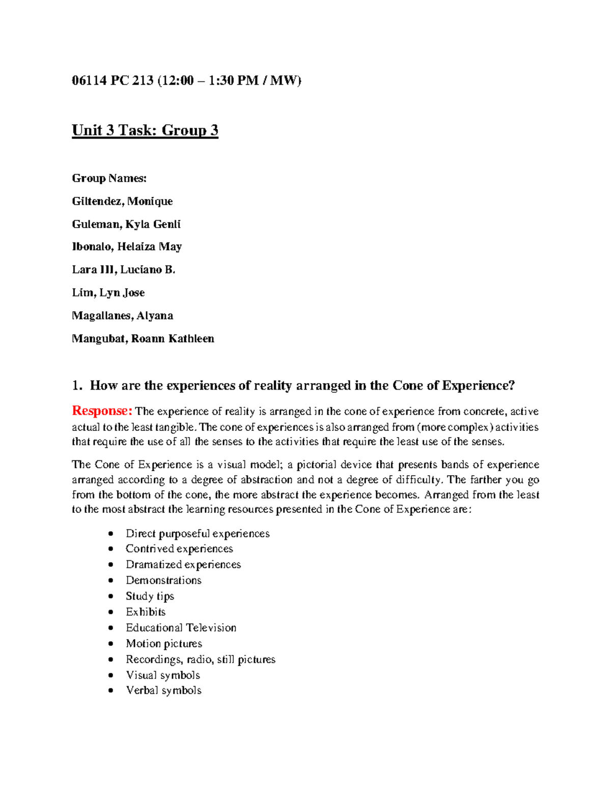 Unit 3 Task (PC213) - Nothing - 06114 PC 213 (12:00 – 1:30 PM / MW ...