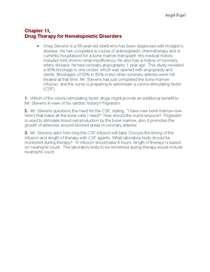 Pharm - Debrief questions vsims - Pharmacology Scenario 10: Rachael ...