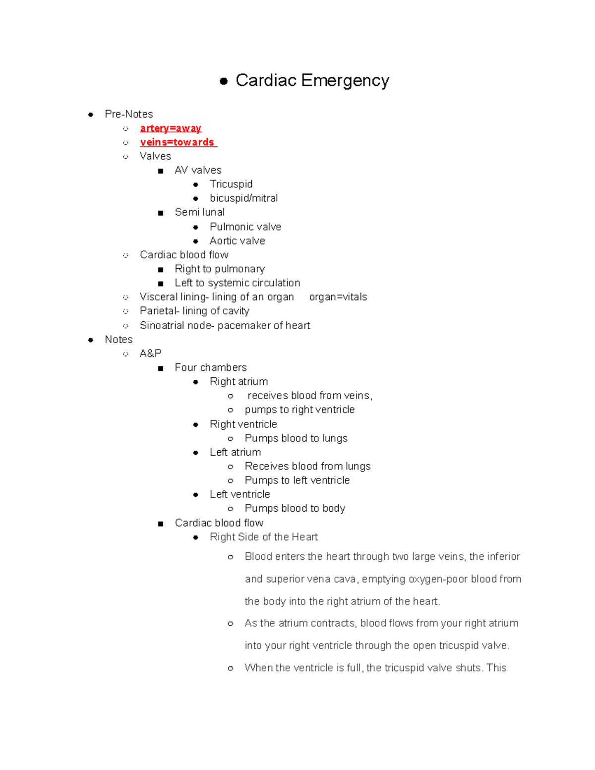 Cardiac Emergancy - Lecture notes 11 - Cardiac Emergency Pre-Notes ...