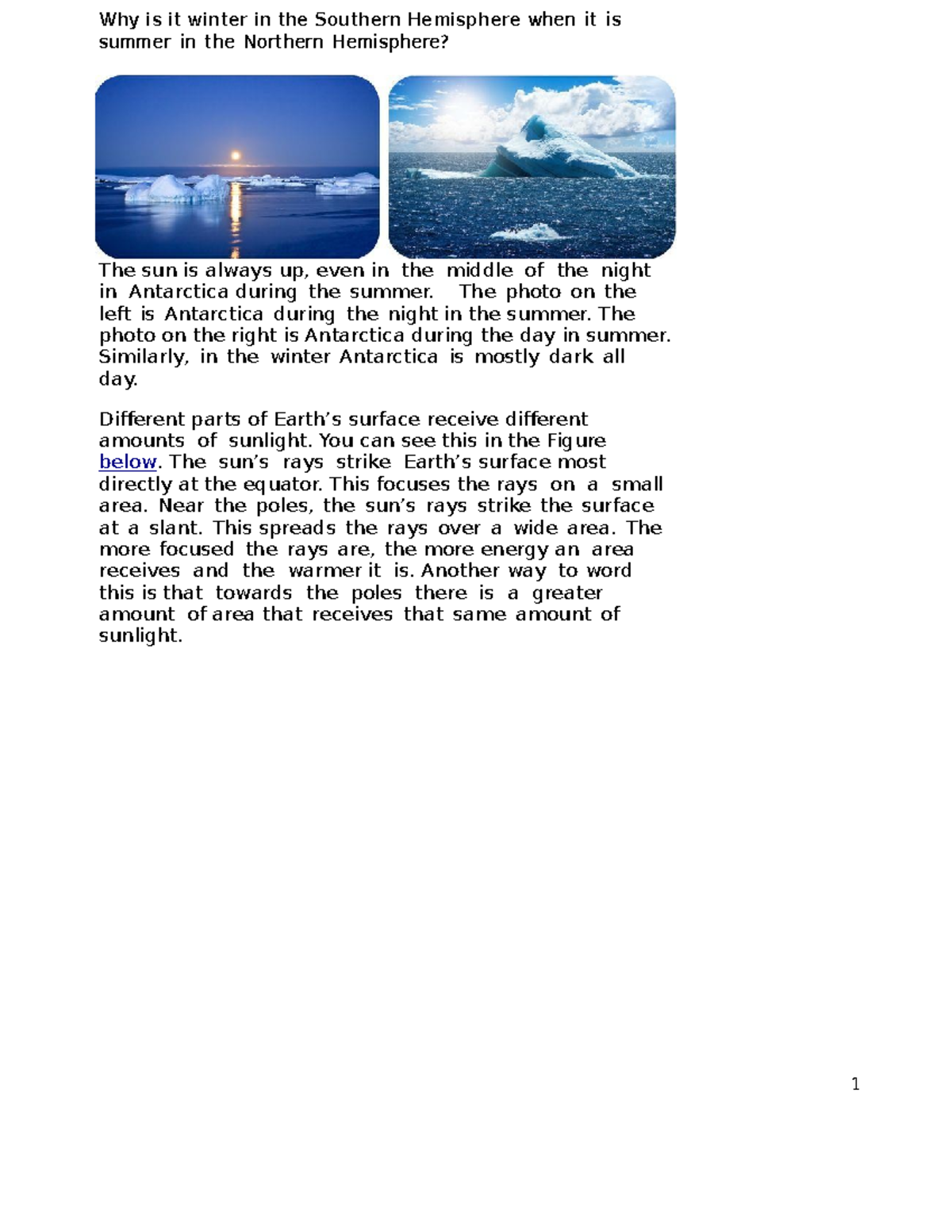 Why is it winter in the Southern Hemisphere when it is summer in the ...