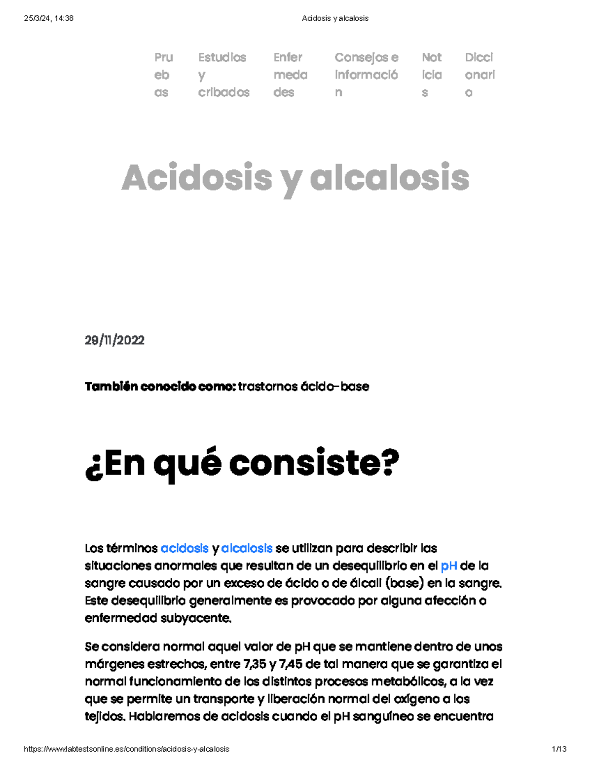 Acidosis y alcalosis - conceptos - 29/11/ También conocido como ...