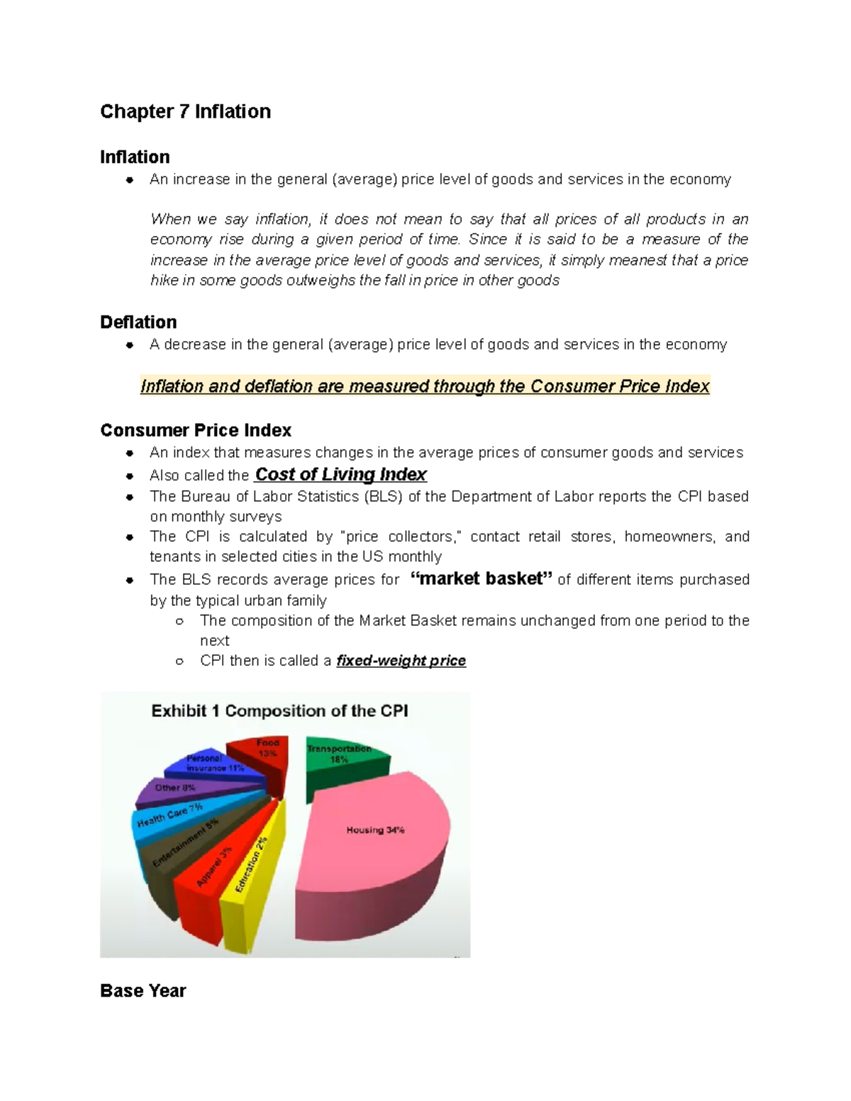 AC2203 Chapter 7 Inflation - Chapter 7 Inflation Inflation An increase ...