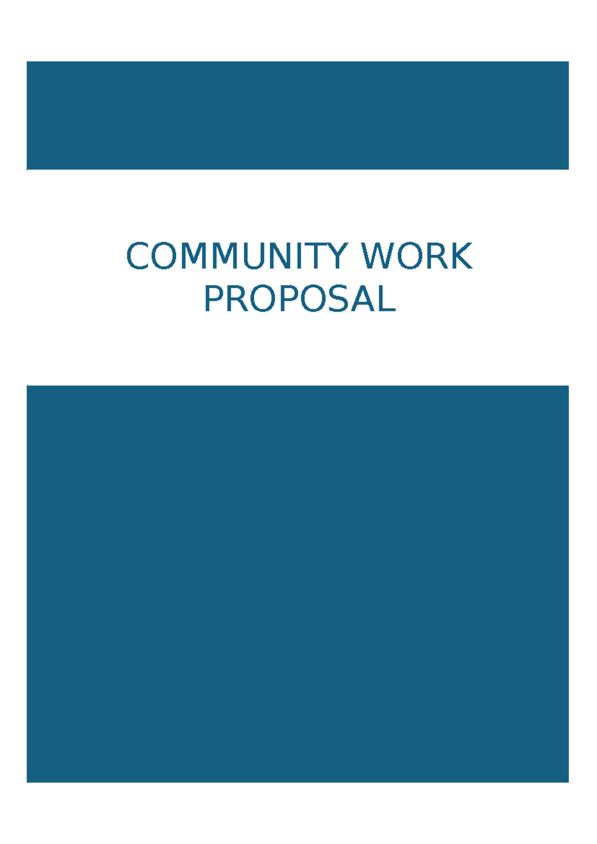 Community work proposal (1) (Auto Recovered) - COMMUNITY WORK PROPOSAL ...