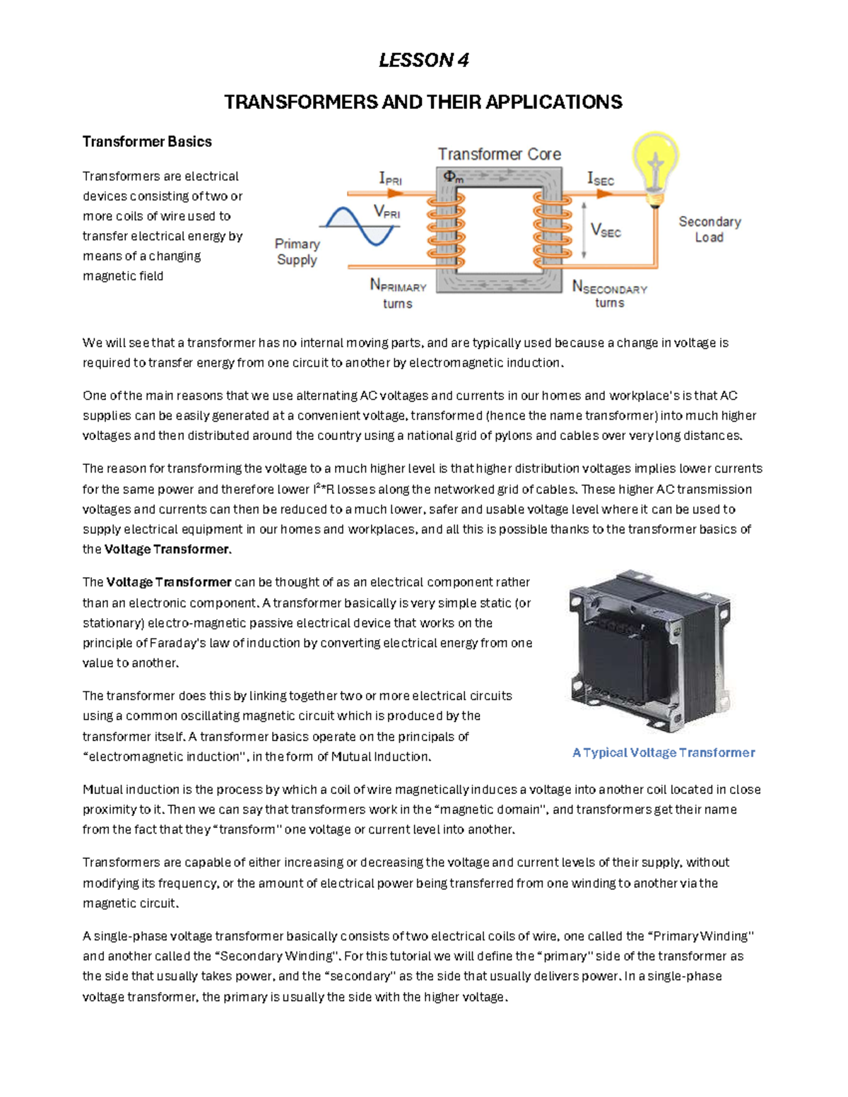 4 - Pandemic era - LESSON 4 TRANSFORMERS AND THEIR APPLICATIONS ...