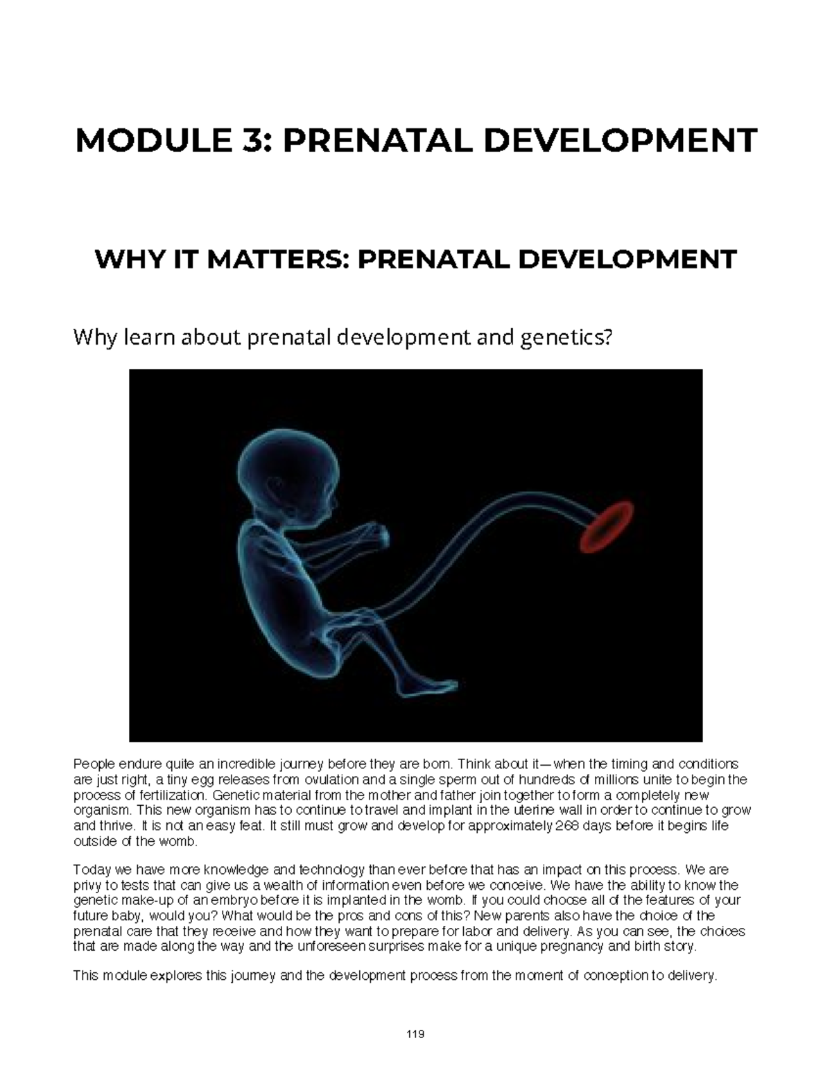 Module 3 Prenatal Development - MODULE 3: PRENATAL DEVELOPMENT WHY IT ...