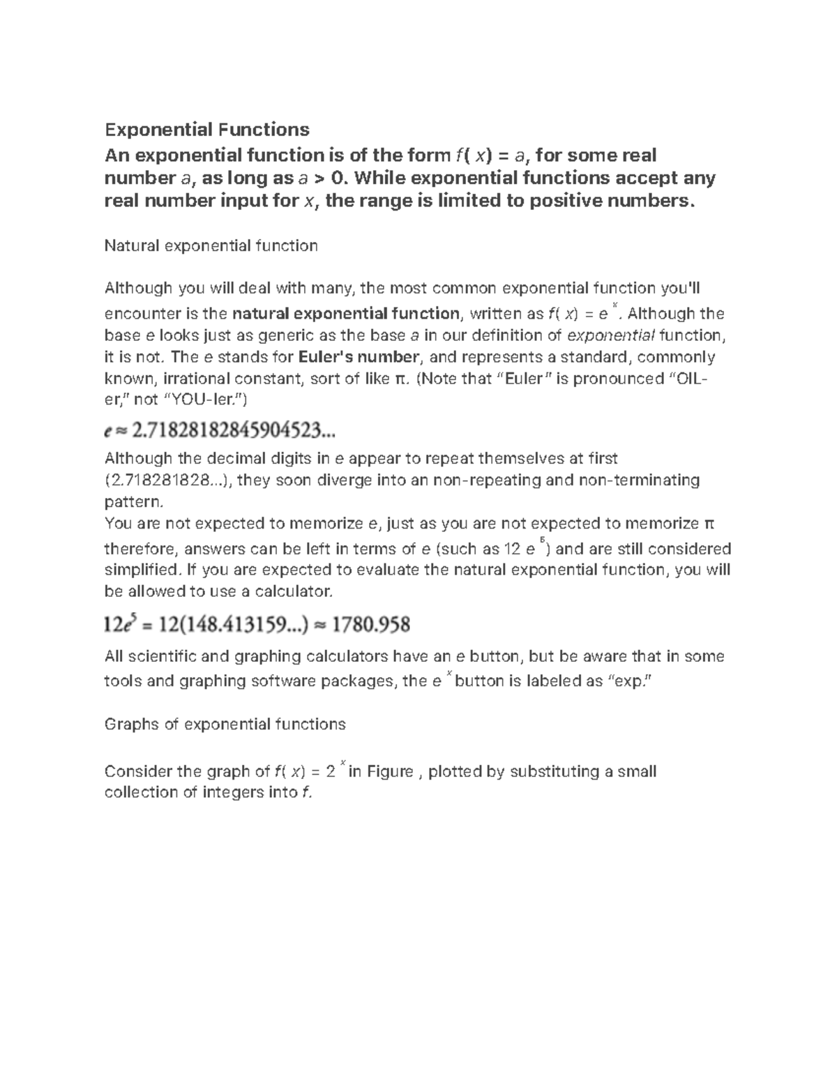 Exponential Functions - While exponential functions accept any real ...