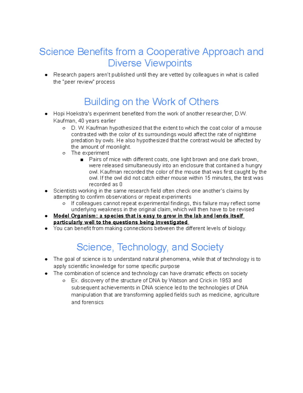 1.4 Science Benefits from a Cooperative Approach and Diverse Viewpoints ...