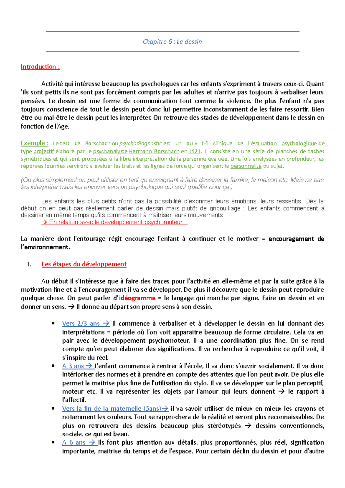 Chapitre 6 Le dessin - Notes de cours 6 - Chapitre 6 : Le dessin ...