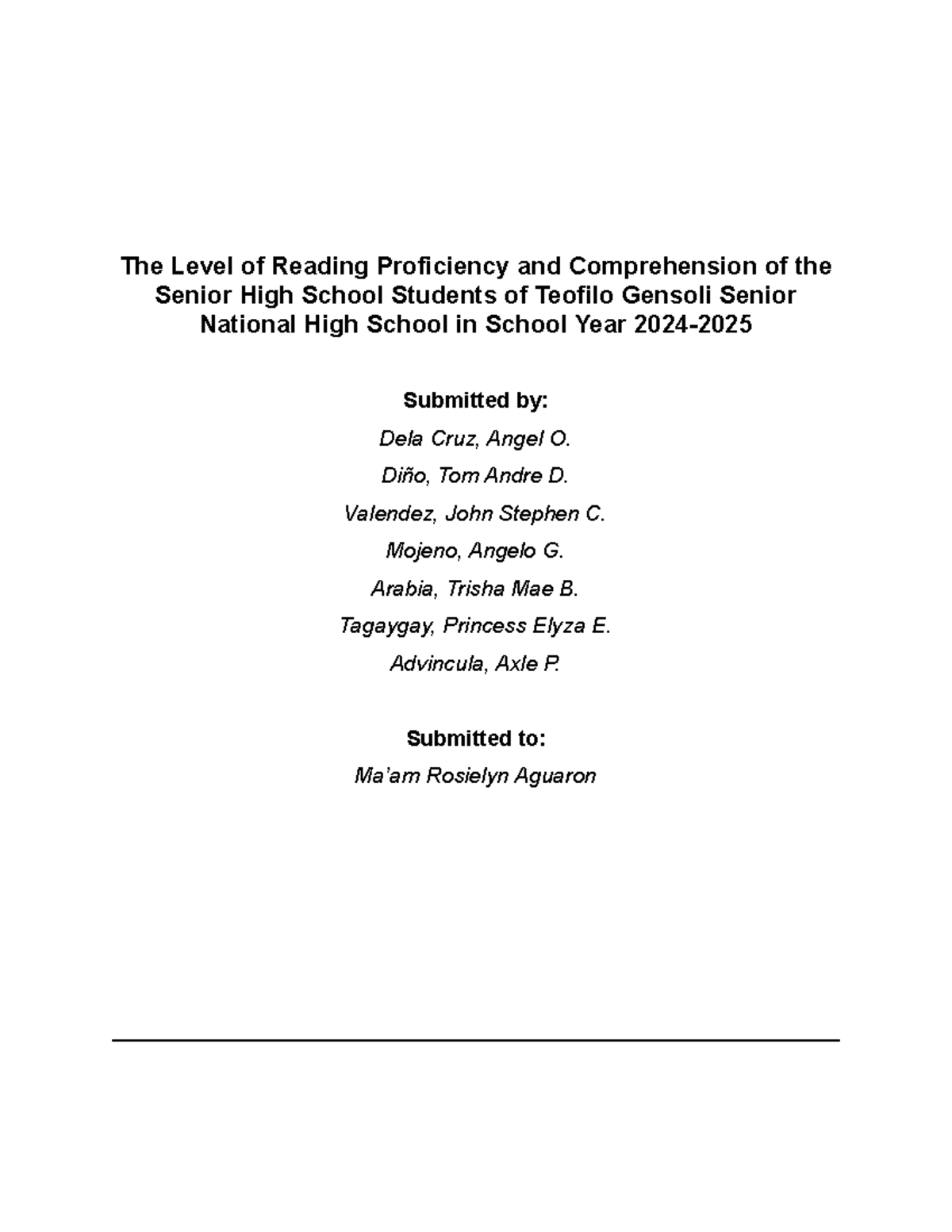 The Level of Reading Proficiency and Comprehension of Senior High ...