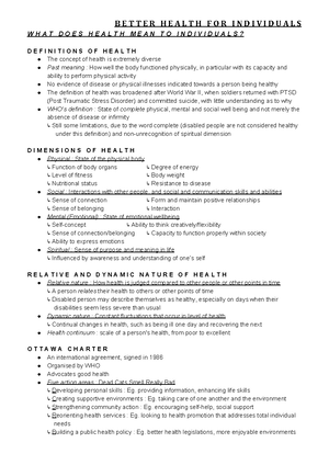 PDHPE preliminary year 11 yearly exam study notes, modules 1-2 and ...