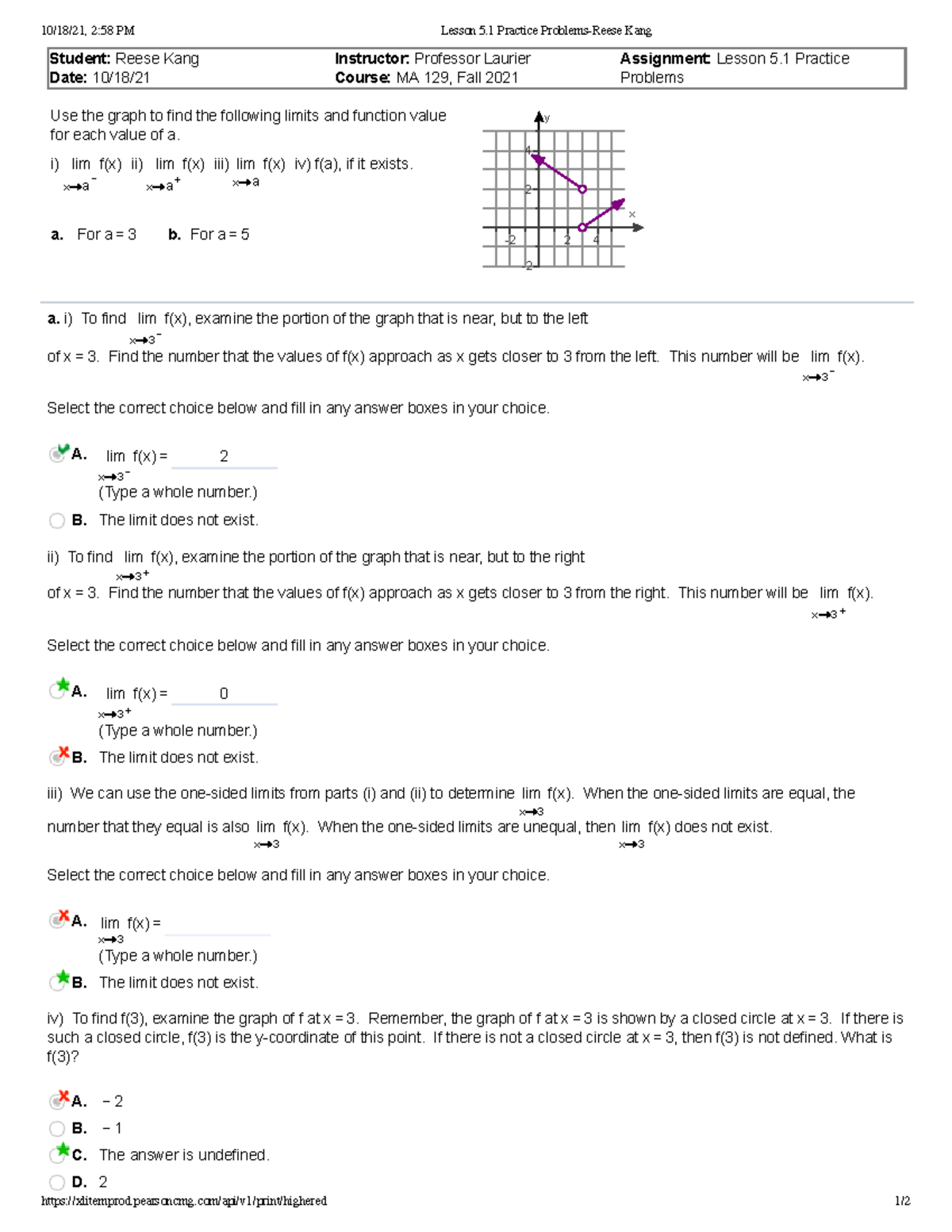Lesson 5.1 Practice Problems-Reese lINA - BU 111 - WLU - Studocu