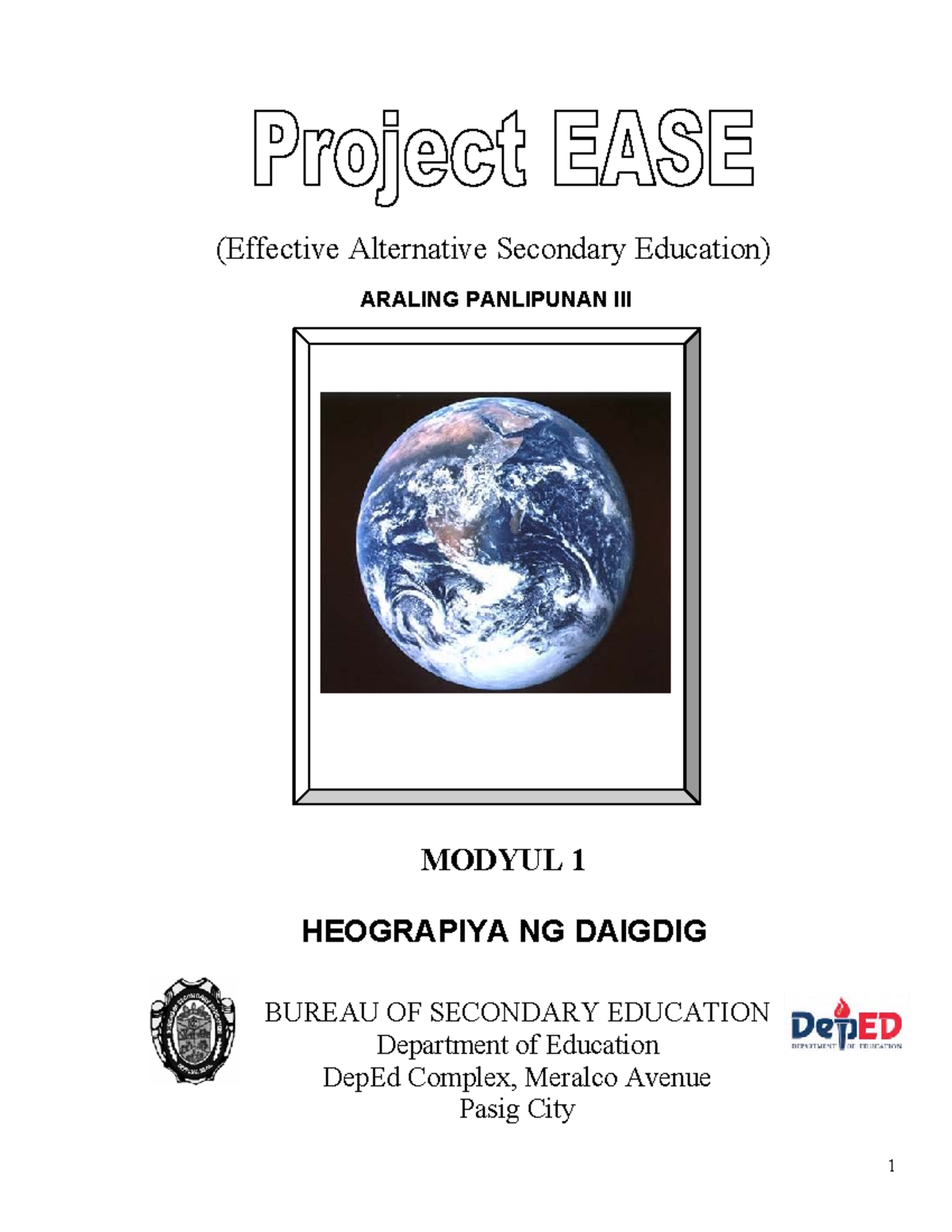 Modyul 01 - Hegrapiya ng Daigdig - ARALING PANLIPUNAN III (Effective ...