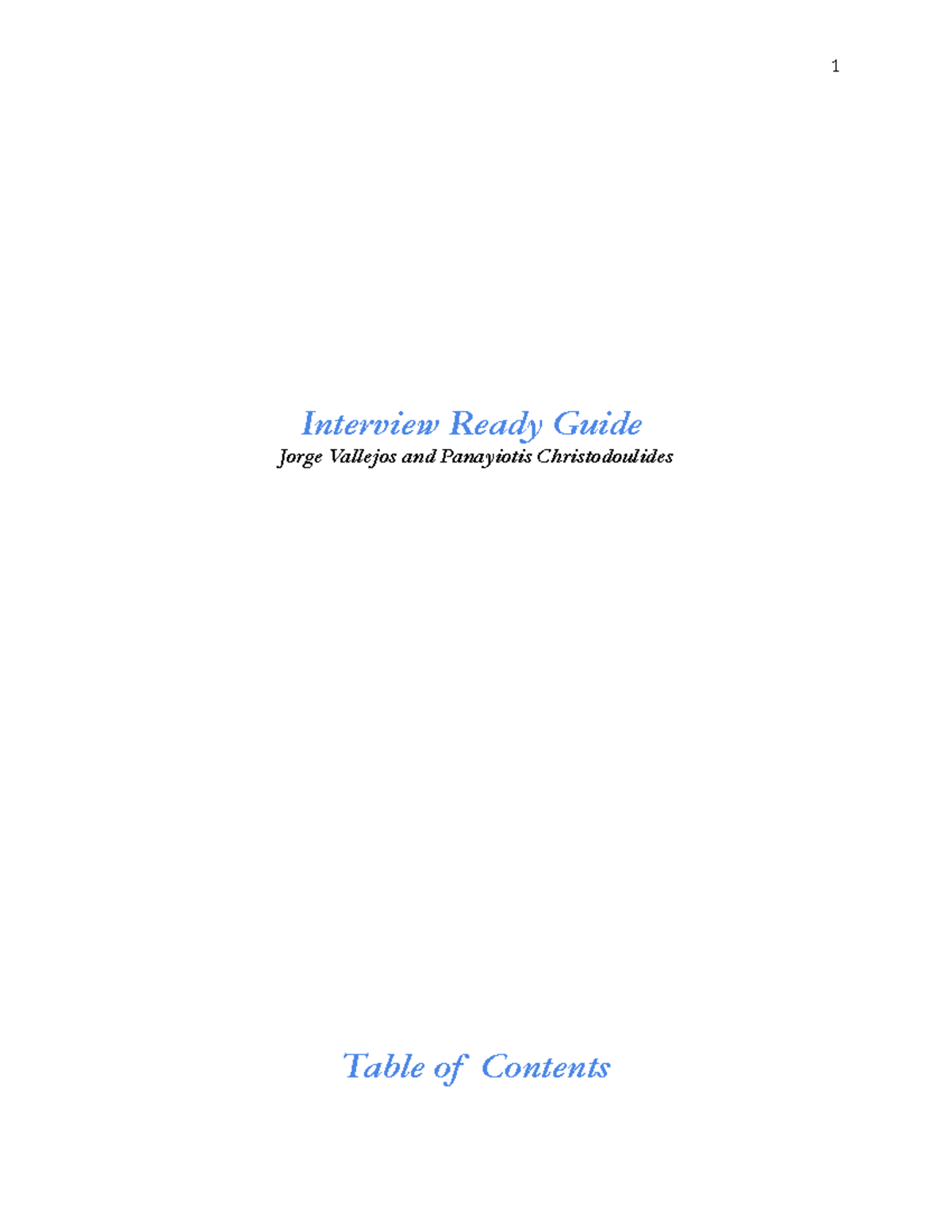 Interview Ready Guide - Interview Ready Guide Jorge Vallejos and ...