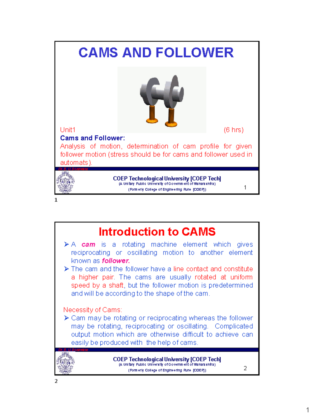 1 CAMS AND Follower-1 - Cams - Dr. B. U. Sonawane COEP Technological ...