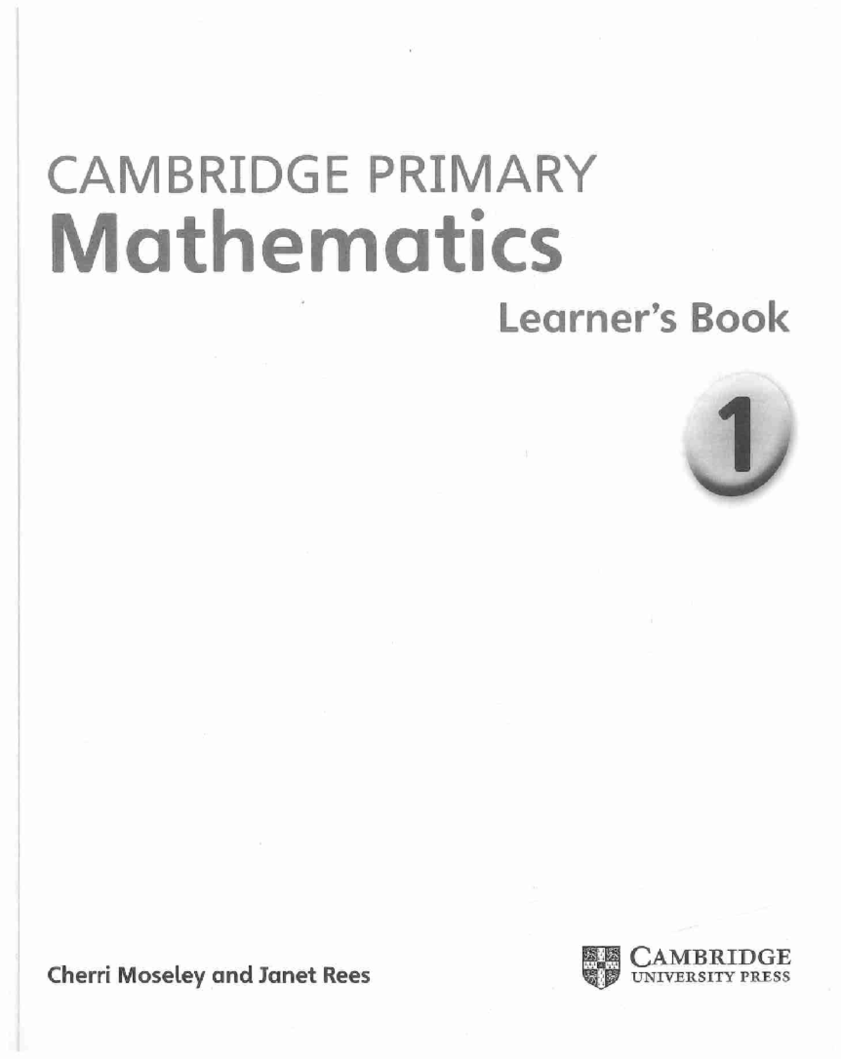 Cambridge Primary Mathematics Learner's Book 1 - khoa tiếng anh - Studocu