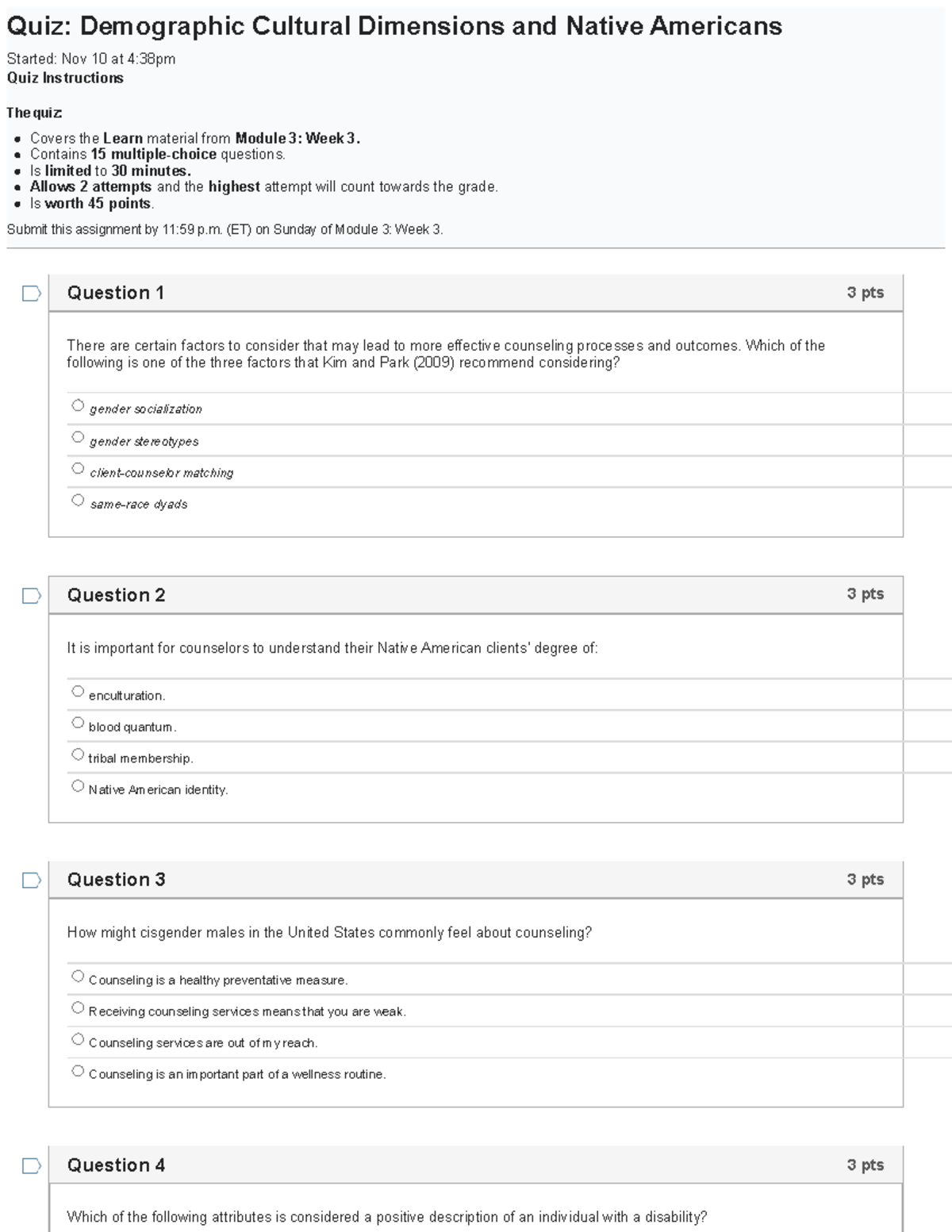 Quiz Quiz Demographic Cultural Dimensions and Native Americans - Quiz ...