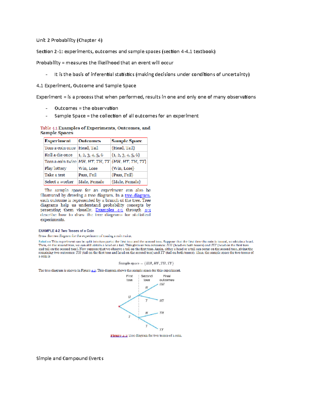 Unit 2 Probablity - unit 2 notes - Unit 2 Probability (Chapter 4 ...
