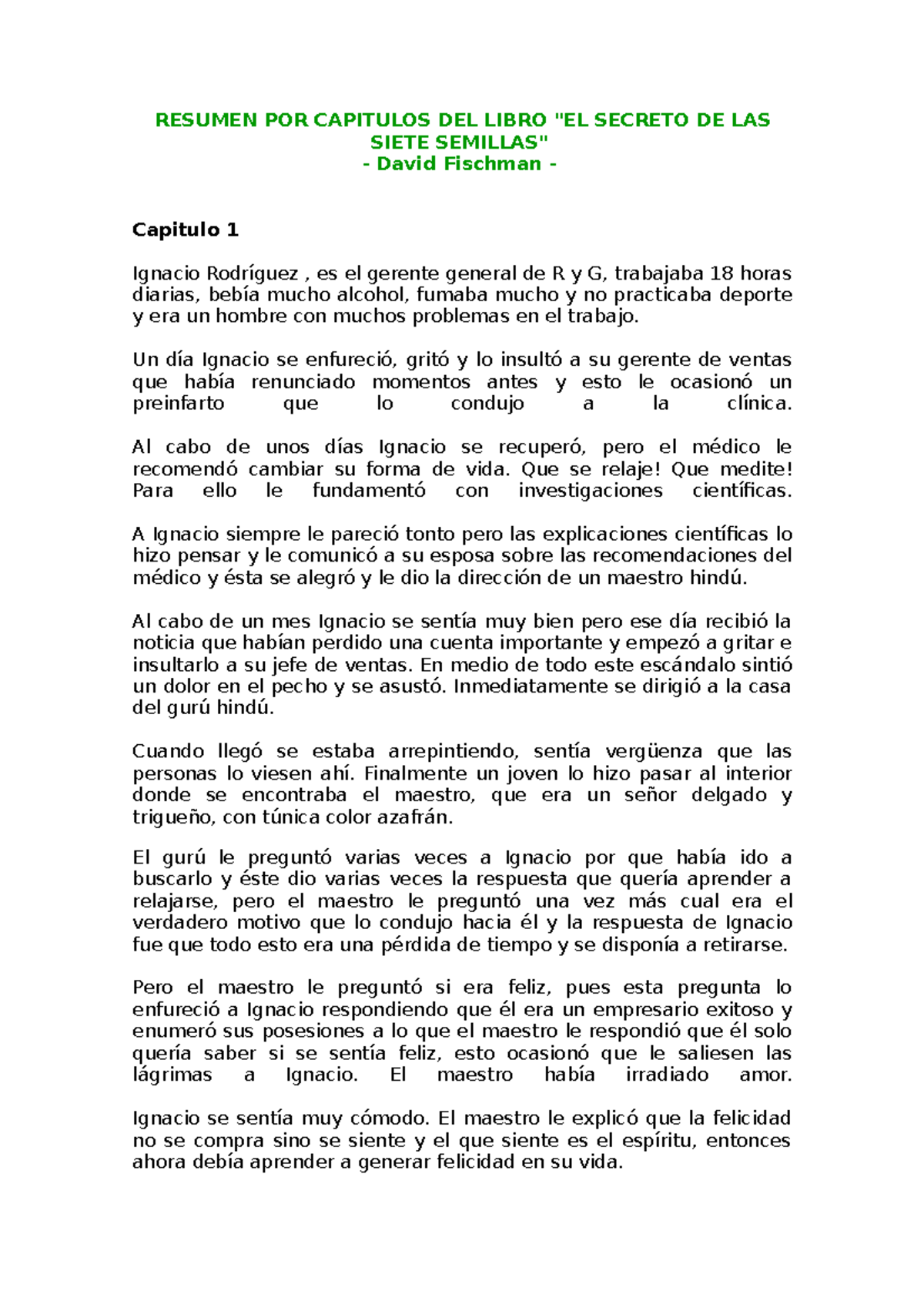 Scribd - COMUNICACION - RESUMEN POR CAPITULOS DEL LIBRO "EL SECRETO DE ...