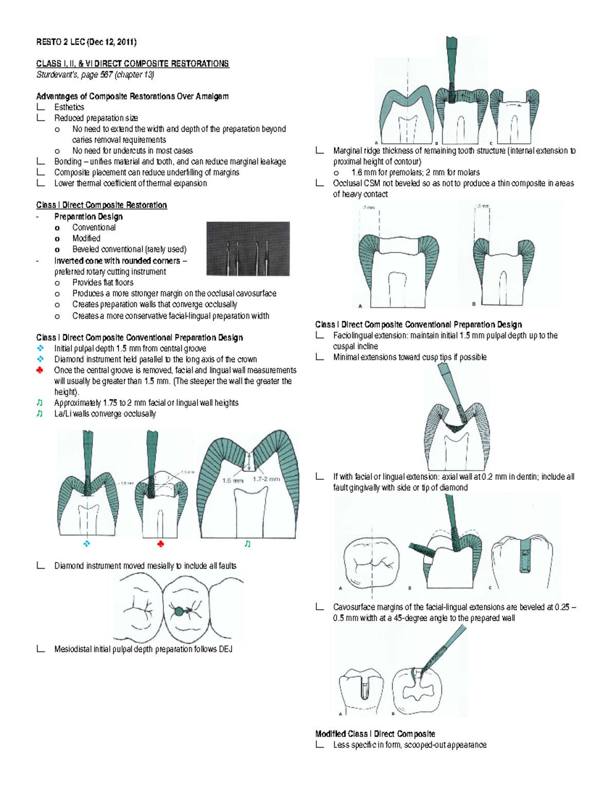Resto 2 LEC (Dec 12) - RESTO 2 LEC (Dec 12, 2011) CLASS I, II, VI ...